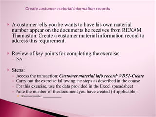 Sameers Managing Customer Material Info Record | PPT