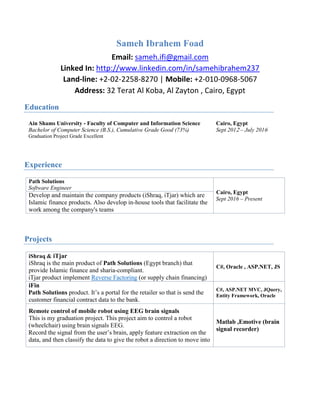 Sameh ibrahem -CV | PDF