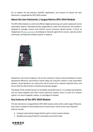 Sam electronics lyngso marine dpu 2010 module 810.001.660-07 | PDF
