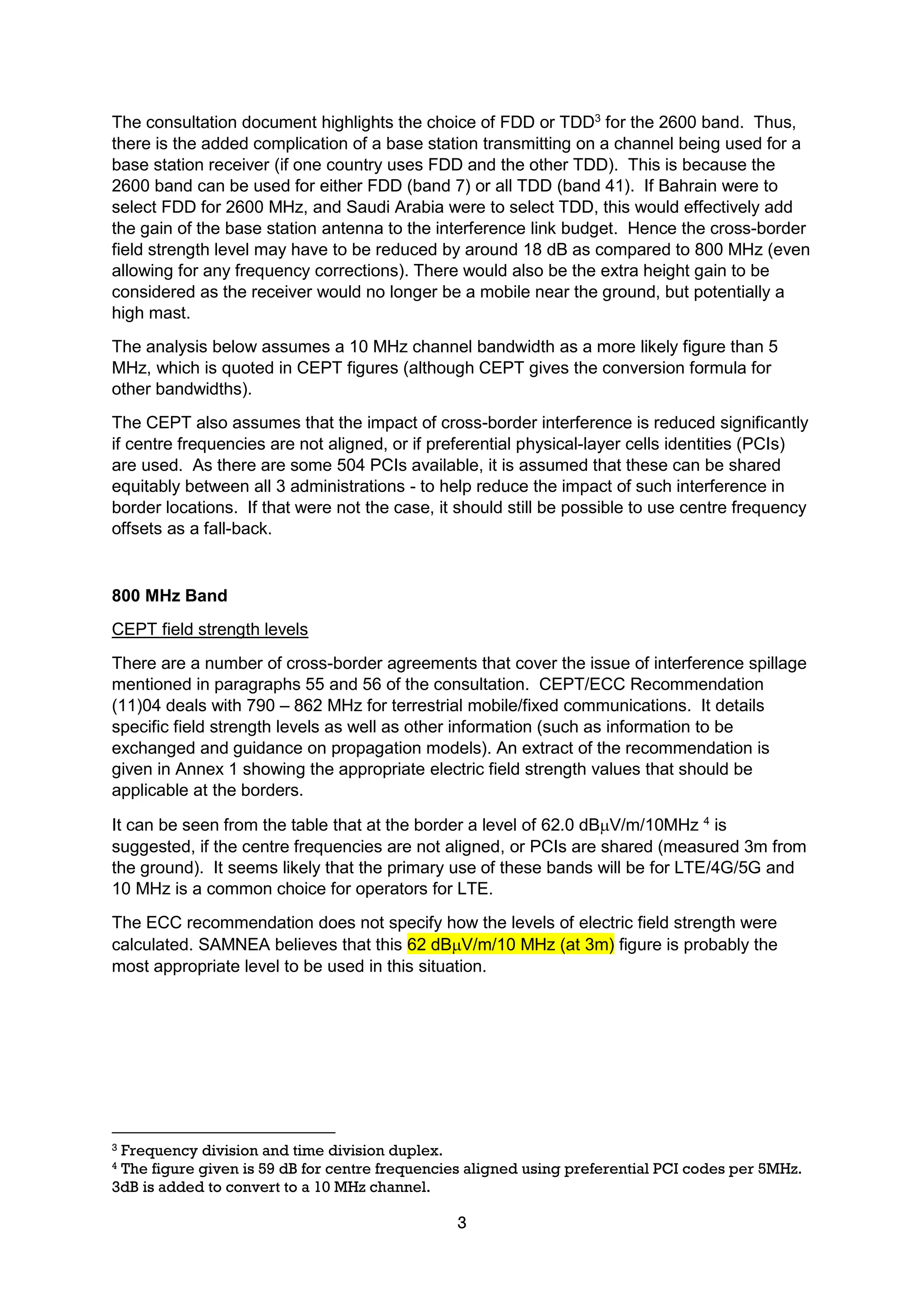 4/5G Cross-Border coordination in Bahrain E field trigger levels | PDF