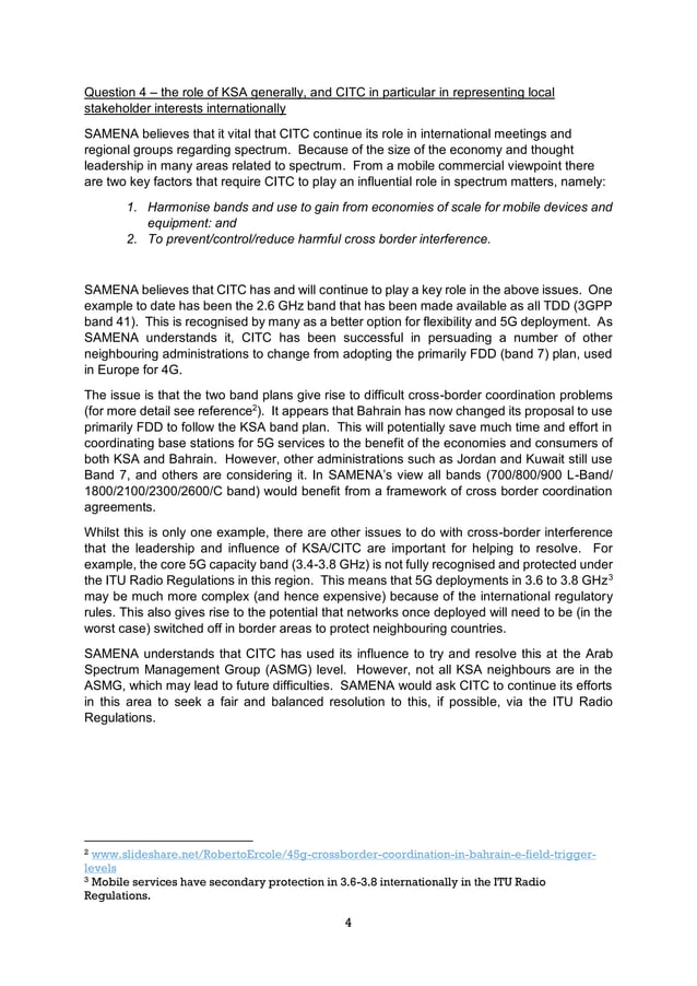 SAMENA response to CITC consultation on spectrum management | PDF
