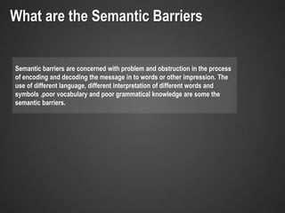 Samentic barriers to communication | PPT