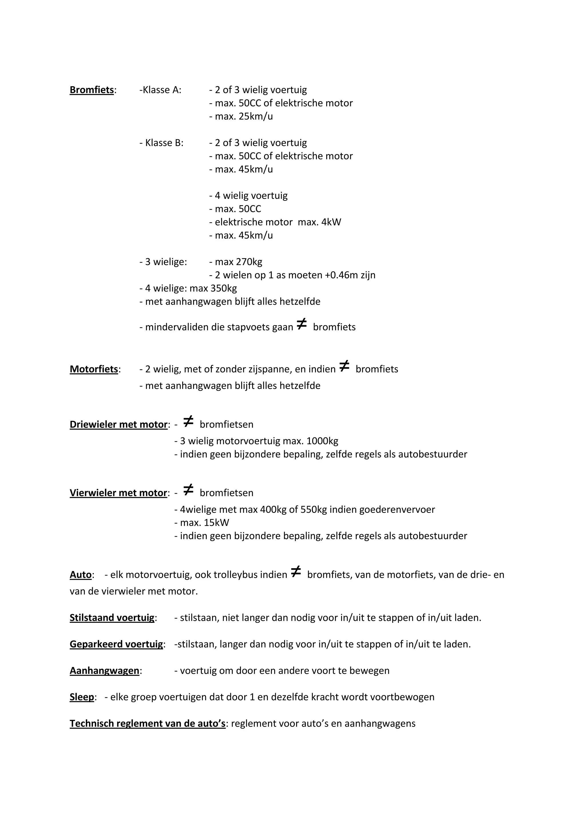 Samenvatting wegcode | DOCX