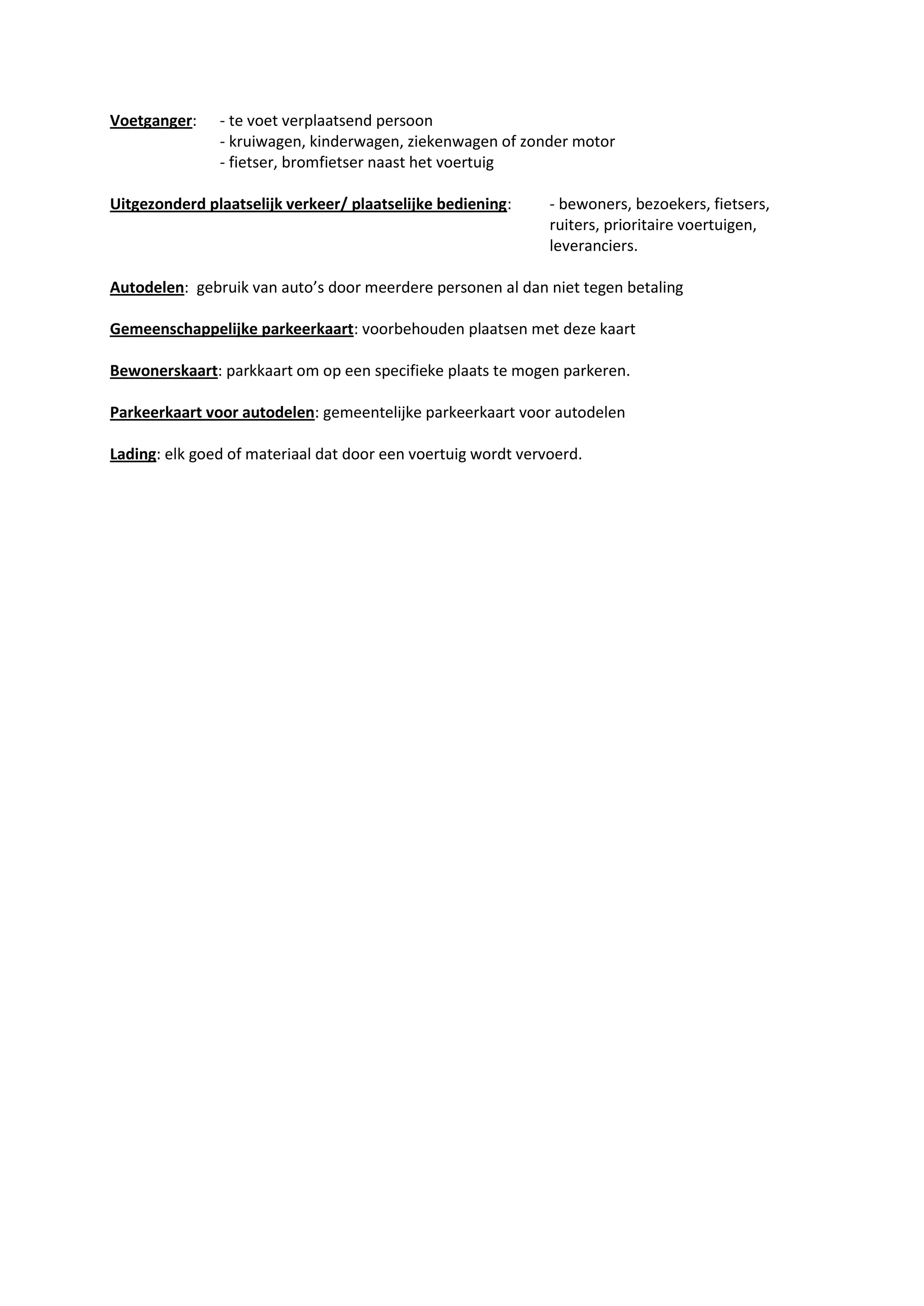 Samenvatting wegcode | DOCX