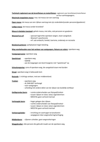 Samenvatting wegcode | DOCX