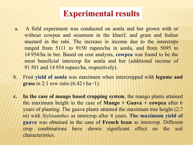 Intercropping in fruit crops | PPTX | Agriculture | Industries