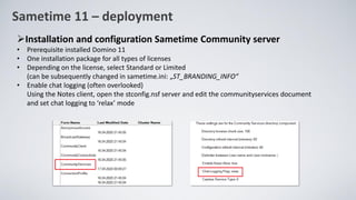 HCL Sametime V11 installation - tips | PPT