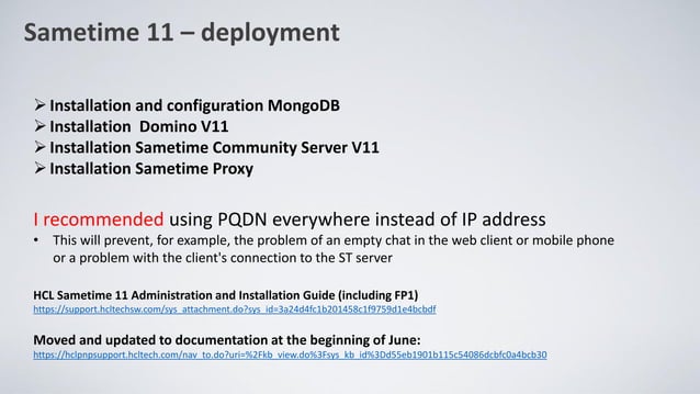 HCL Sametime V11 installation - tips | PPT