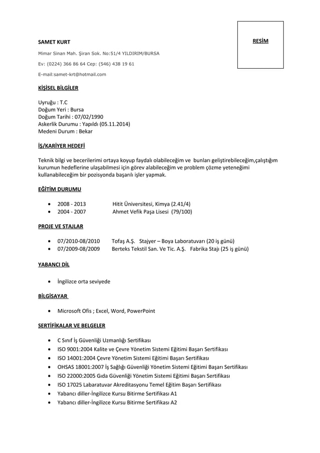 Samet kurt cv | PDF