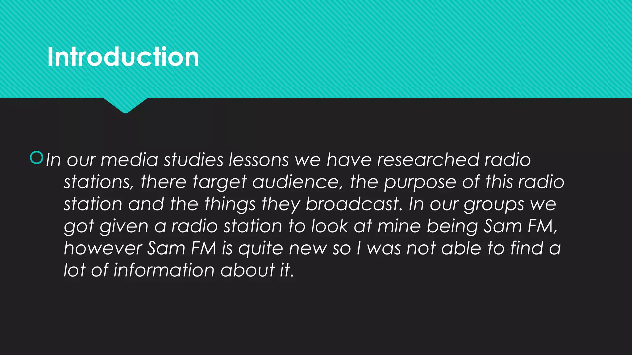 Sam FM powerpoint | ODP | College Radio | Music