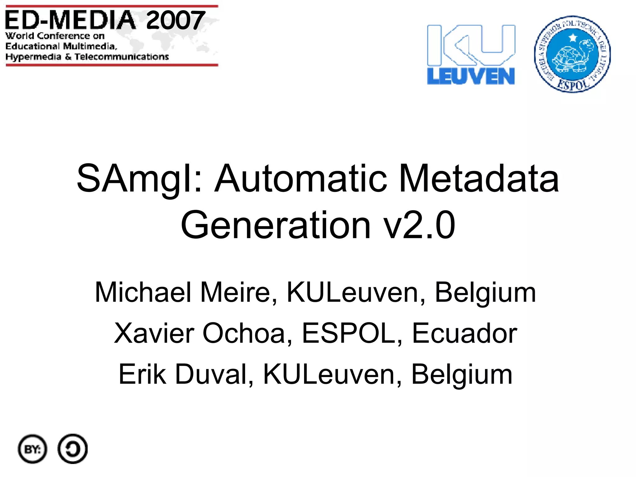 SAmgI: Automatic Metadata Generation v.2 | PPT