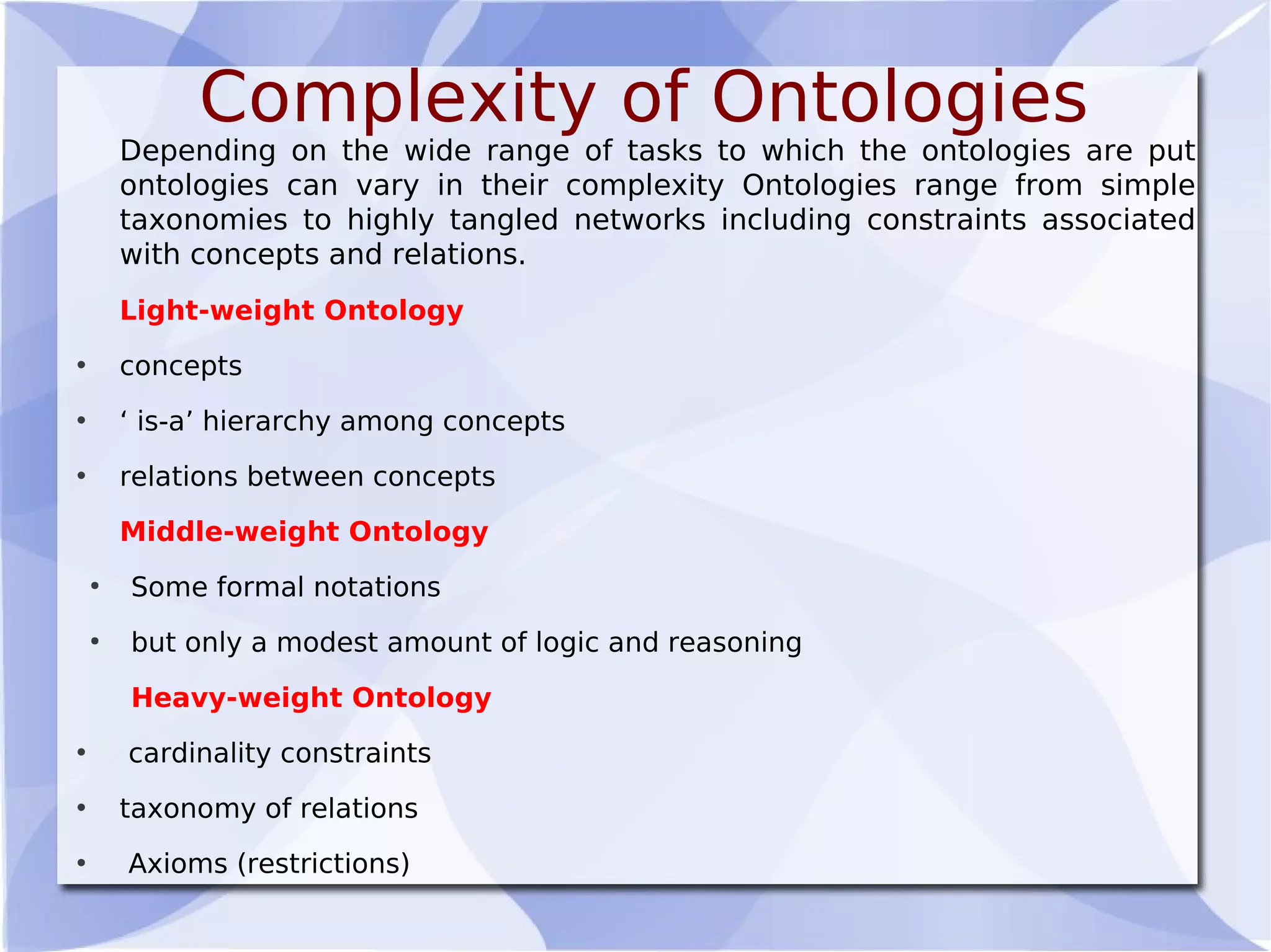 Ontology and its various aspects | PDF