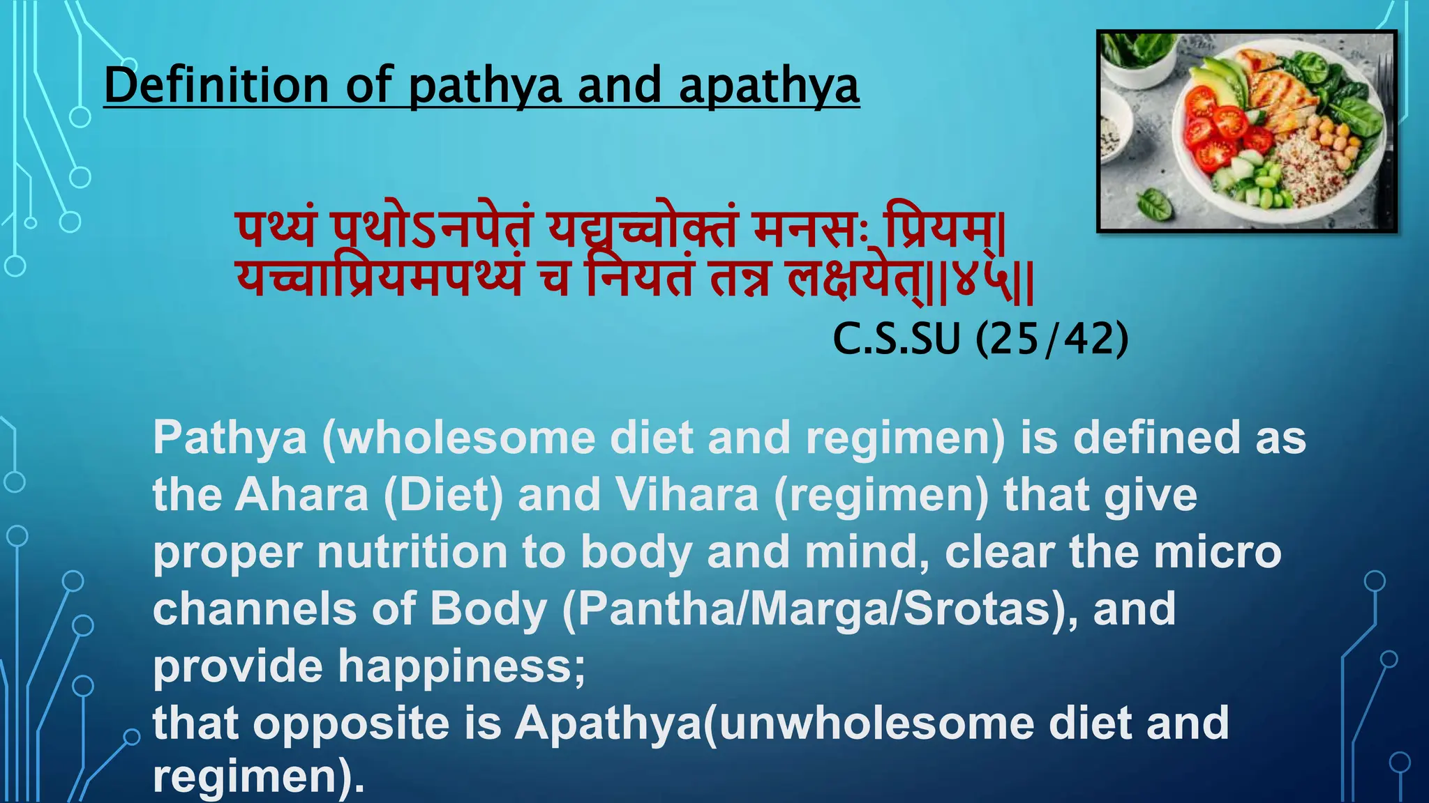 Concept of pathya and apathya ahara | PPTX