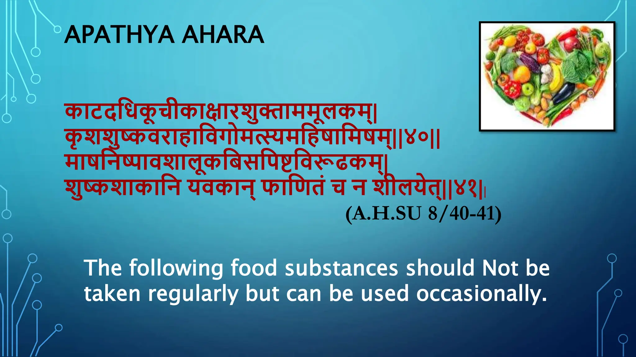 Concept of pathya and apathya ahara | PPTX