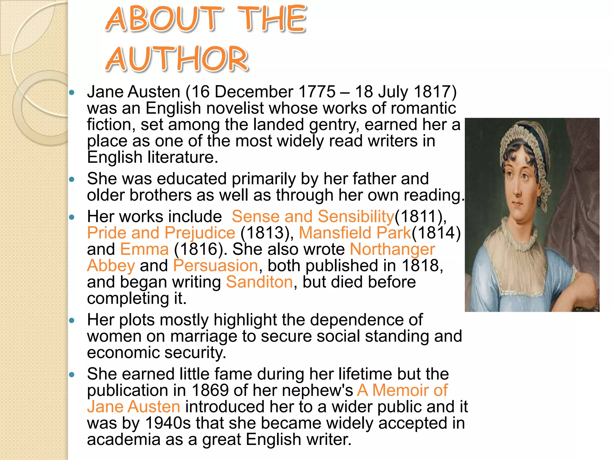 Jane Austen's Pride and Prejudice | PPTX