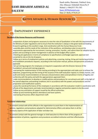 Sami al saleem resume 2016. | DOC | Human Resources | Business