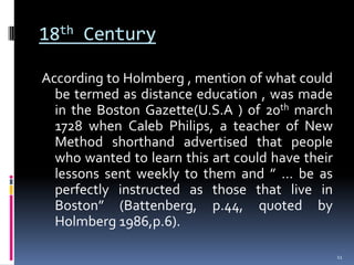 history of distance education | PPTX