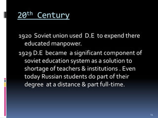 history of distance education | PPTX