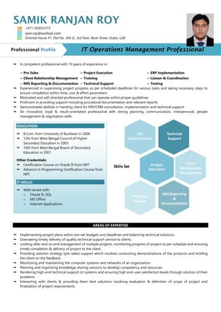 Samik Ranjan Roy - Techno Commercial | PDF | IT and Internet Support | Internet