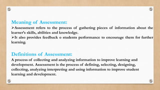 saminar on Assessment of learning and assessment for learning .pdf