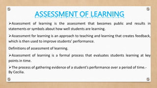 saminar on Assessment of learning and assessment for learning .pdf