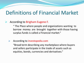 Saminar on Financial Market Money Market By Sanjay Sindagi | PPTX ...