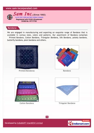 Sam Inc., Mumbai, Accessories and Fabrics | PDF