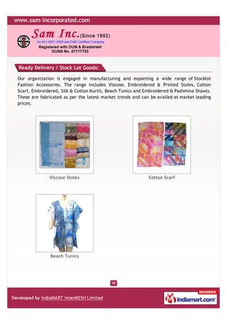 Sam Inc., Mumbai, Accessories and Fabrics | PDF