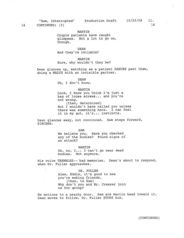 Sam, Interrupted script | PDF