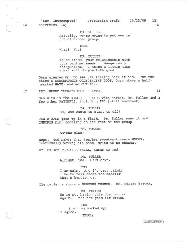 Sam, Interrupted script | PDF