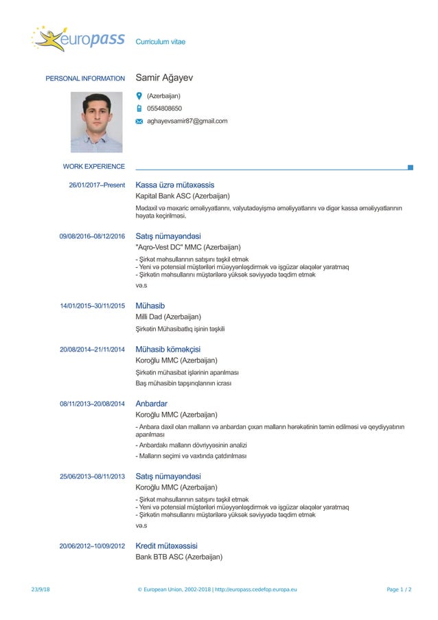 Samir Ağayev CV | PDF