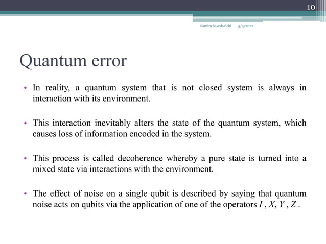 Fault-tolerance Quantum computation and Quantum Error Correction | PPTX | Physics | Science