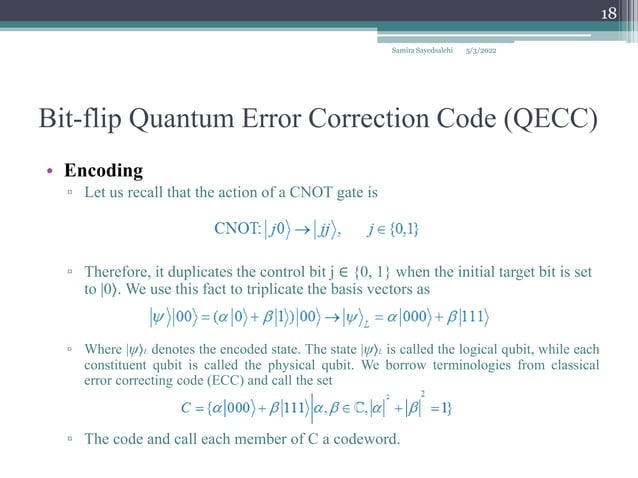 Fault Tolerance Quantum Computation And Quantum Error Correction Pptx Physics Science
