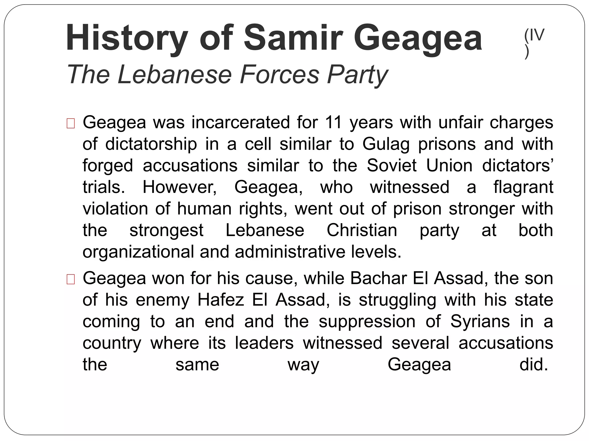 Samir geagea's biography | PPTX