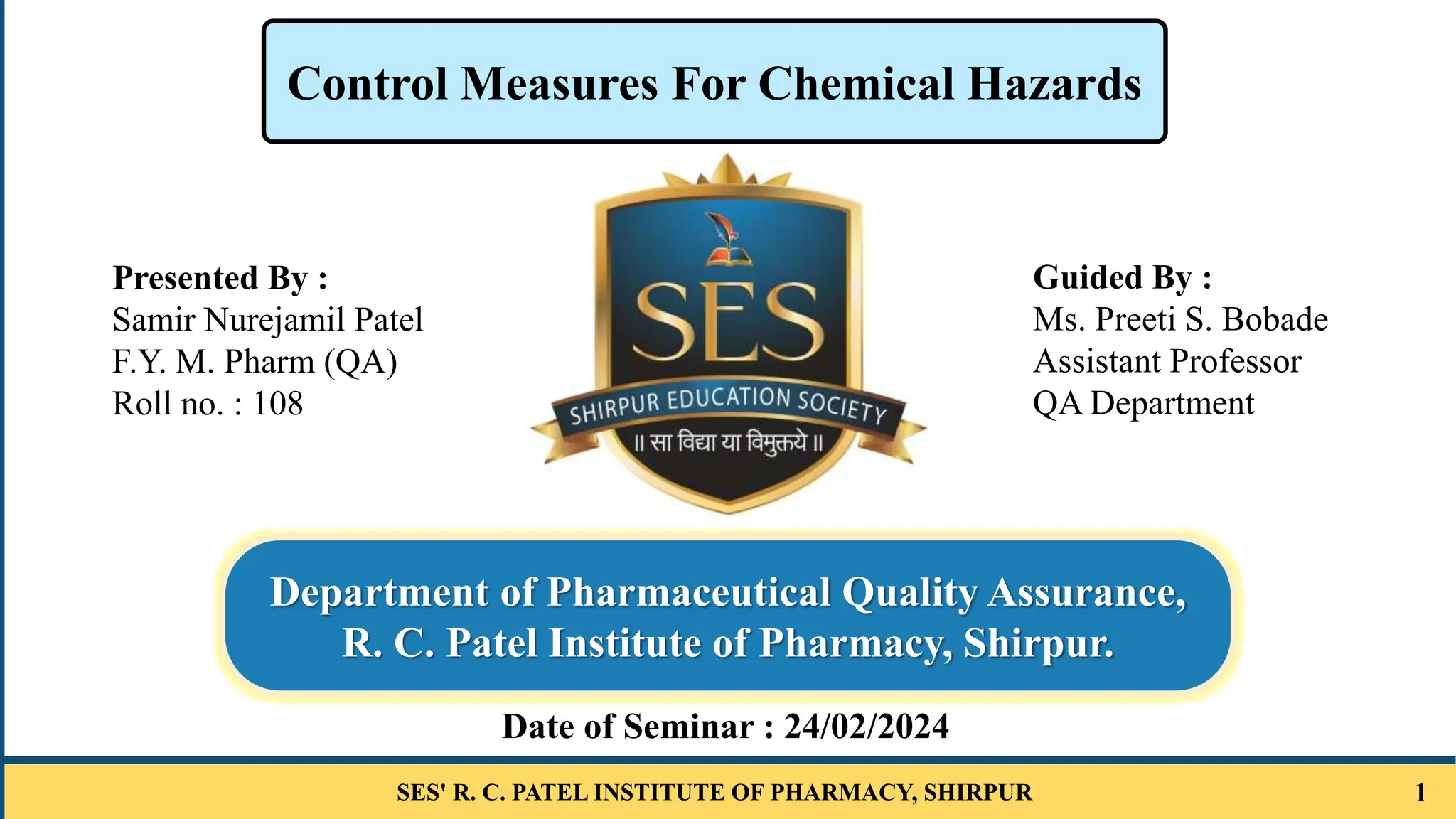 Chemical hazards | PPTX | Chemistry | Science