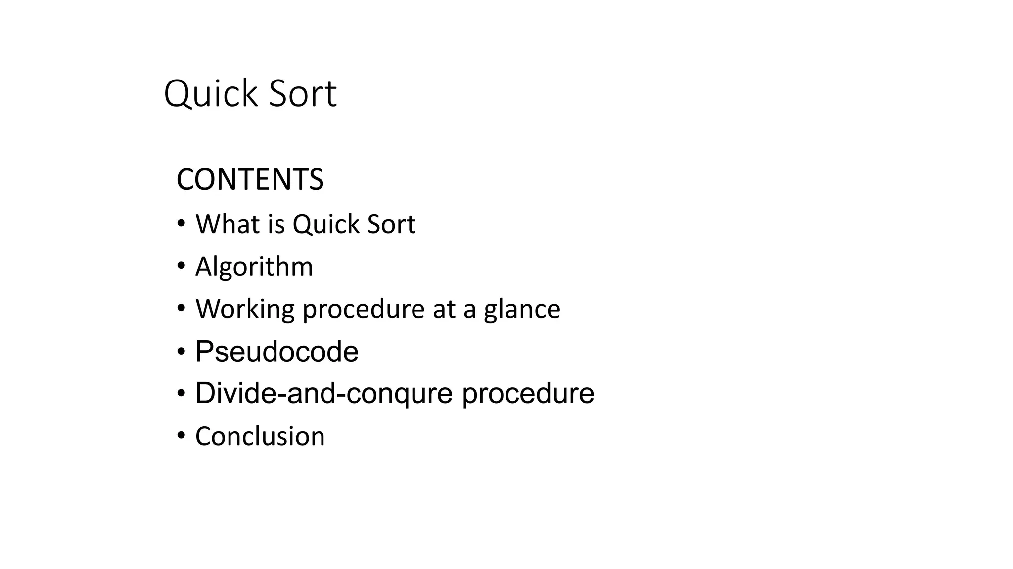 Quicksort algorithm and implantation process | PPT Quicksort algorithm and implantation process | PPT