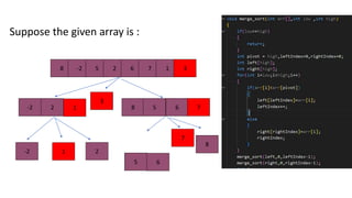 Quicksort algorithm and implantation process | PPT