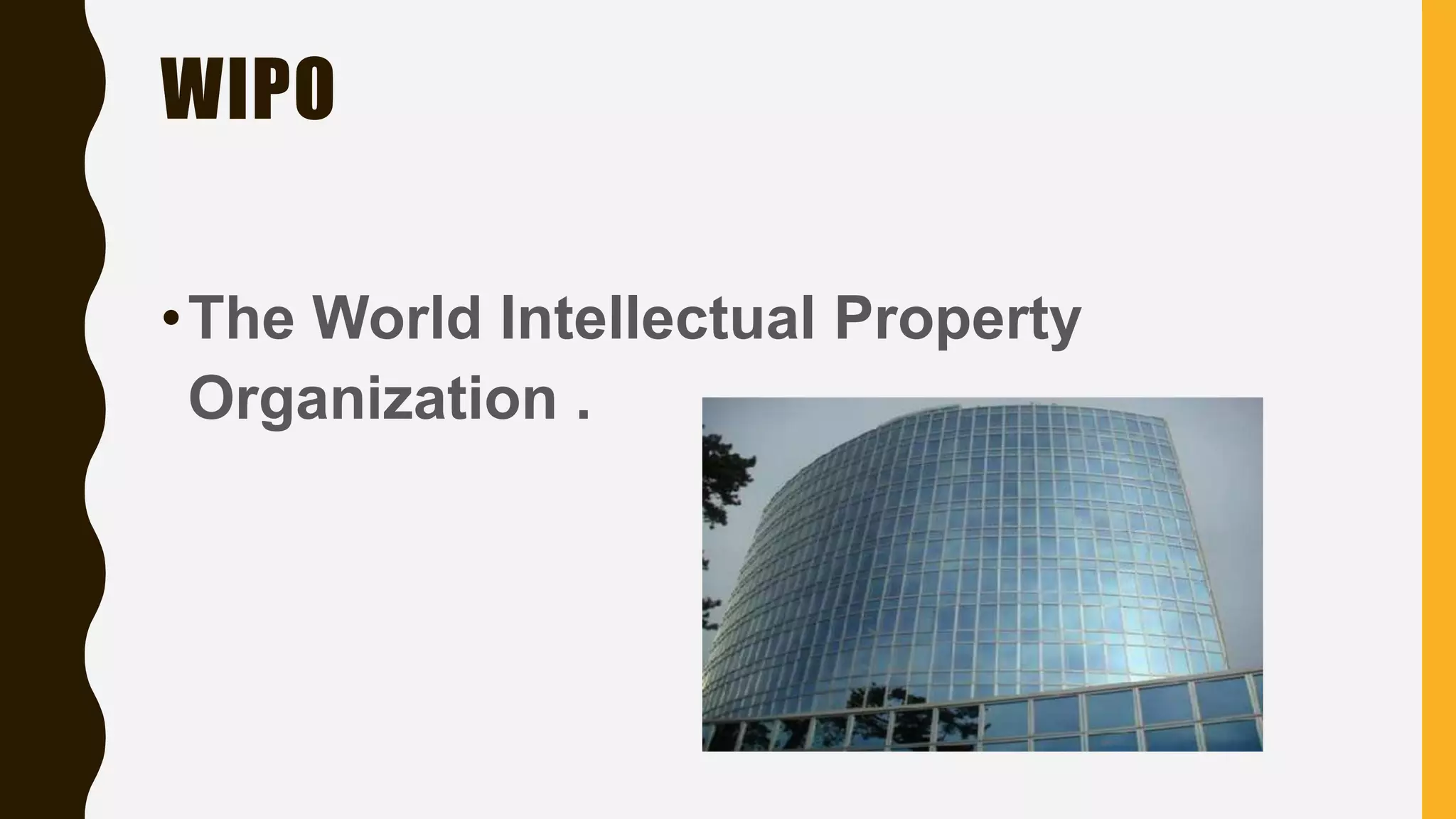 WIPO - The World Intellectual Property Organization . | PPTX
