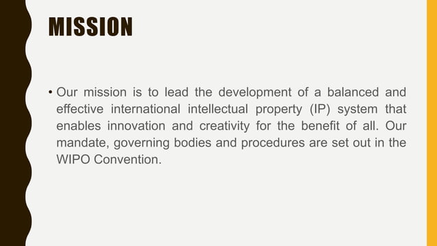 WIPO - The World Intellectual Property Organization . | PPTX