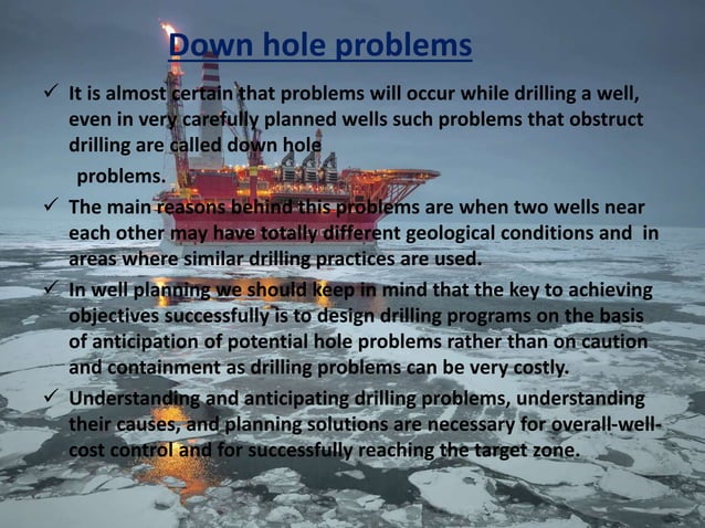 Down hole problem and their prevention | PPT