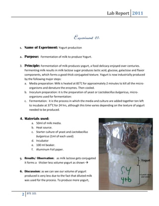 BTE101 lab report | DOCX