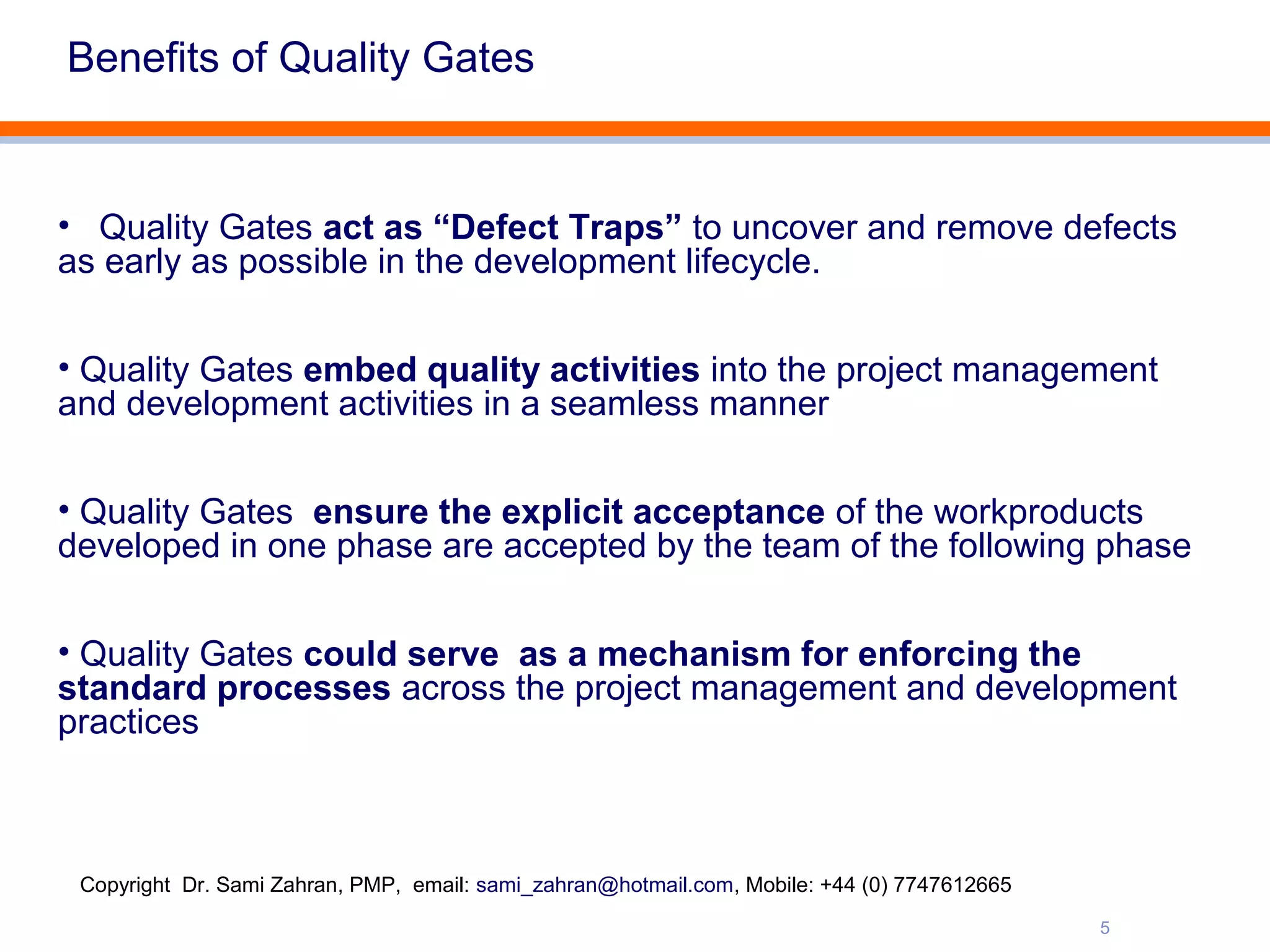 Sami Zahran Quality Gates | PPT