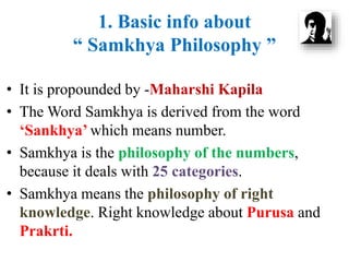 Samkhya Philosophy : Basic Concepts and Characteristics | PPTX ...