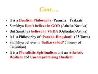 Samkhya Philosophy : Basic Concepts and Characteristics | PPT
