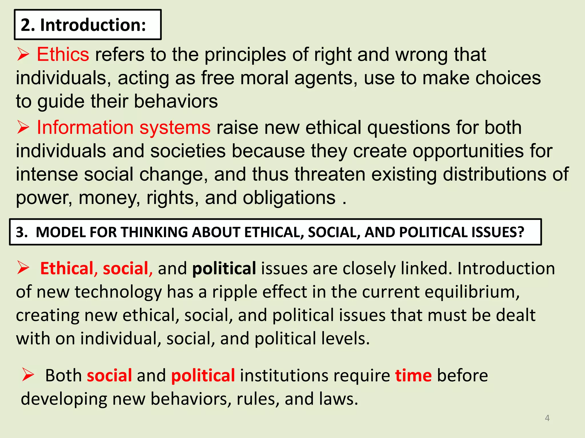 Chapter 4 Ethical and Social Issues in Information Systems | PPTX