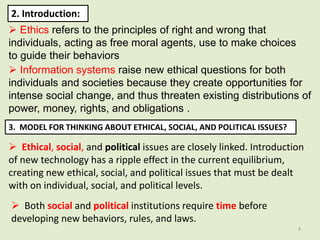 Chapter 4 Ethical and Social Issues in Information Systems | PPTX
