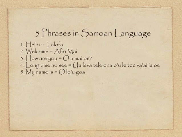 Samoan holiday | PPT