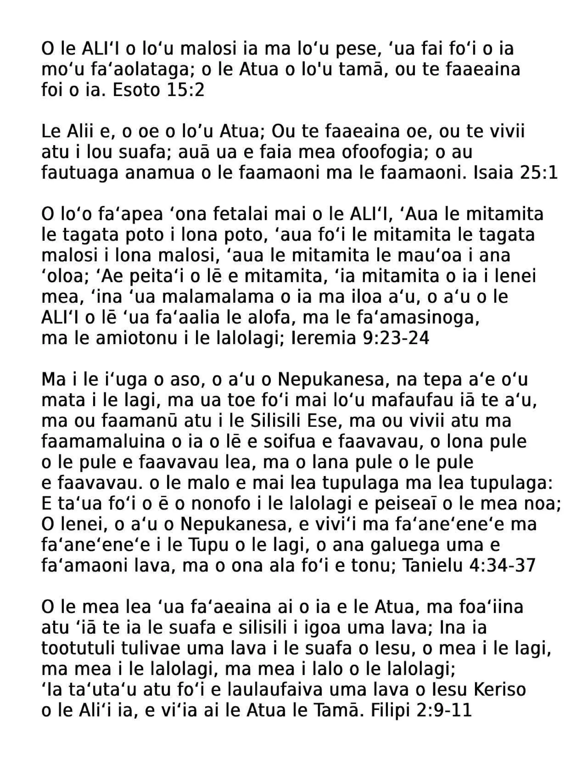 Samoan Praise Worship Thanksgiving Tract | PDF