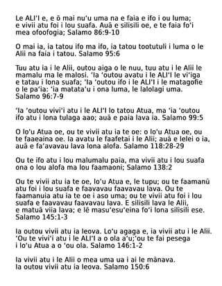 Samoan Praise Worship Thanksgiving Tract | PDF