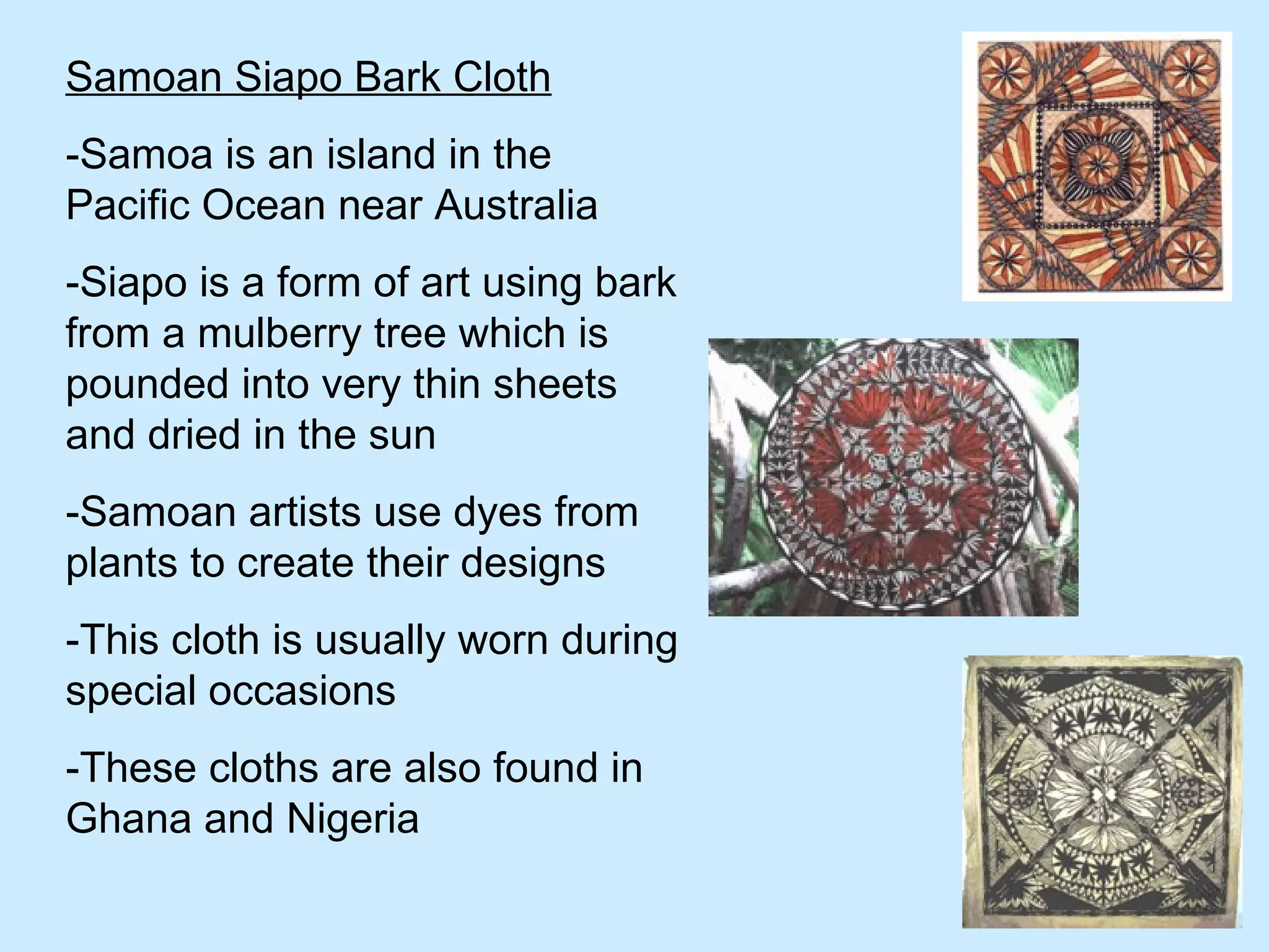 Samoan siapo bark cloth | PPT